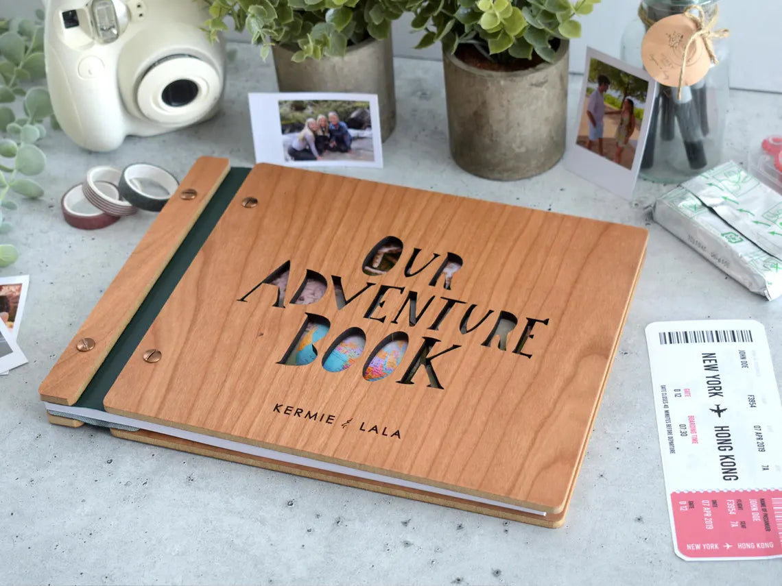 Adventure Book Scrapbook Valentines Gift for him, Personalized Anniver ...